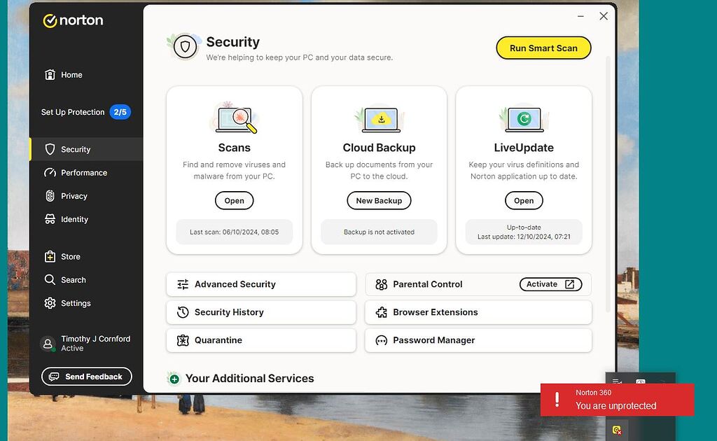 Why does the Icon say Unprotected when it is up to date? - Norton 360 ...
