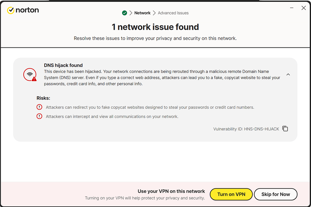 DNS Hijack Found - Norton 360 for Windows - Norton Community