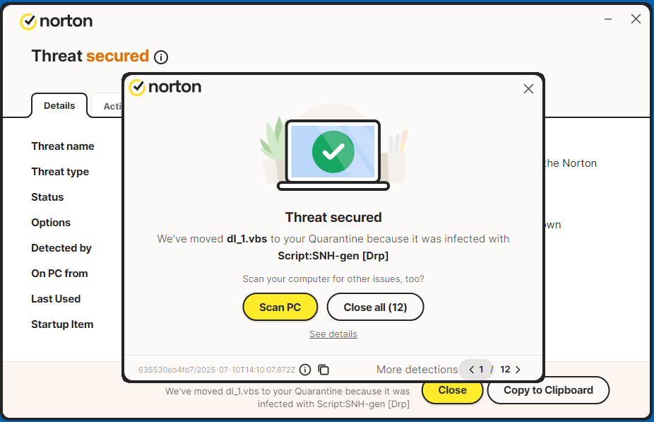 I keep getting a program called ProWsetup.exe trying to launch. how to stop - Norton Security ...